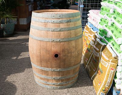 Genuine Oak Wood Patio Wine Barrel Hogshead Garden Plant Bar Table | eBay