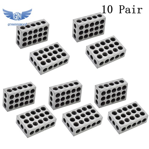 10 Matched Pair Ultra Precision 1-2-3 Blocks 23 Holes .0002" Machinist ...