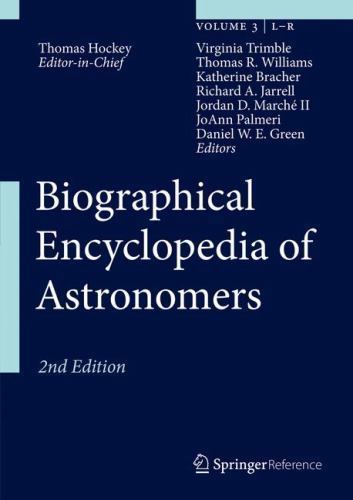 Biographical Encyclopedia of Astronomers by Virginia Trimble (2014 ...