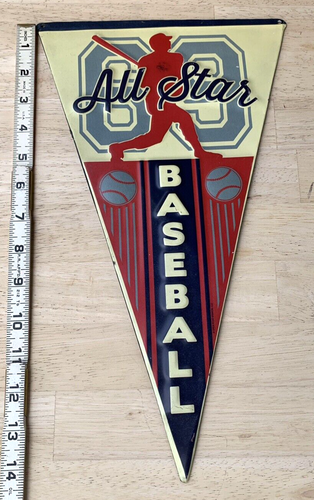 ALL STAR SIGN DISTRESSED METAL Tin Baseball Plaque Wall Decor Open ...