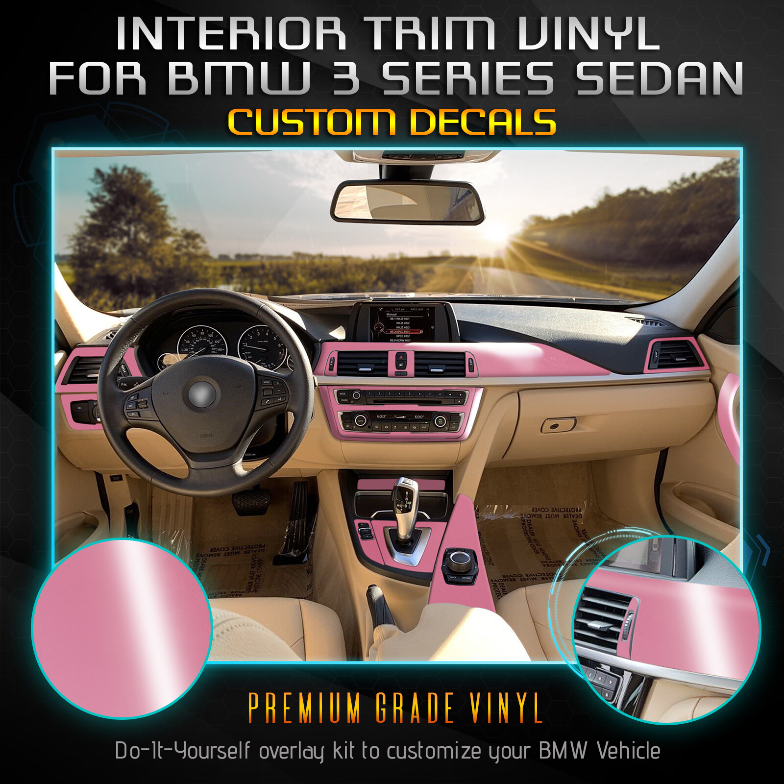 For 2013-2018 BMW F30 F31 320 325 335 Interior Trim Vinyl Wrap Kit ...