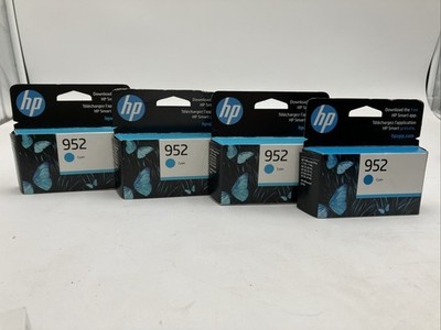 Cyan HP 952 Original Ink Cartridge New/Sealed (Lot of 4) | eBay
