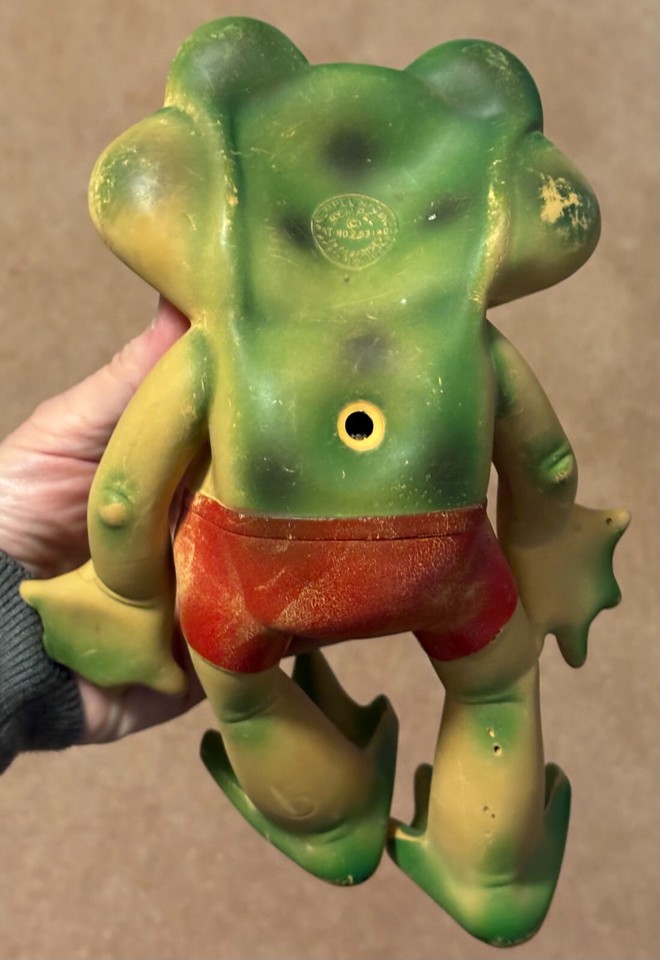 PEEPER THE FROG TOY REMPEL 1950S FIGURE CARTOON CHARACTER SEATED ...