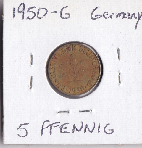 1950-G Germany 5 Pfennig | eBay