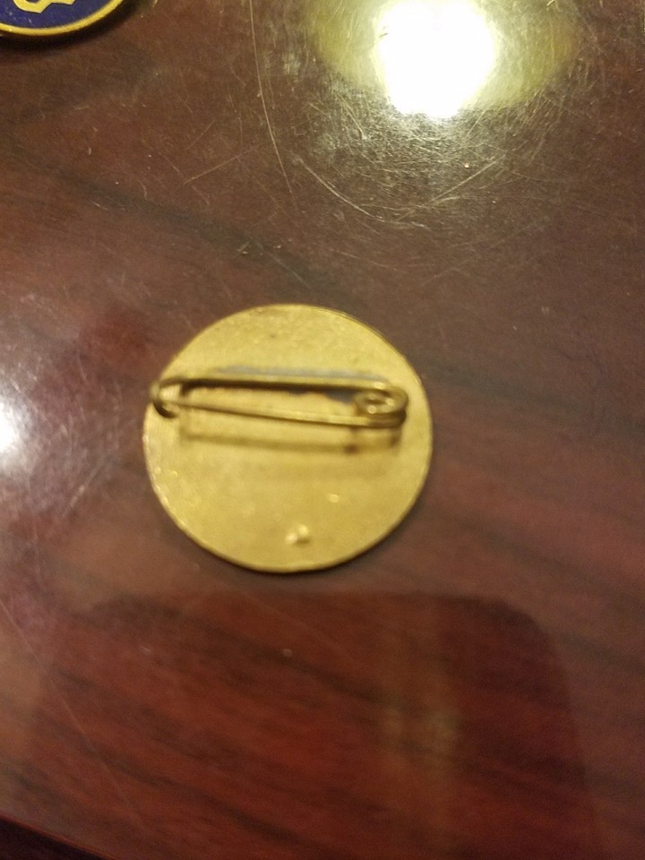 Vintage Girls Scouts World Trefoil Pin Gold Tone w/ Blue Enamel Slip ...