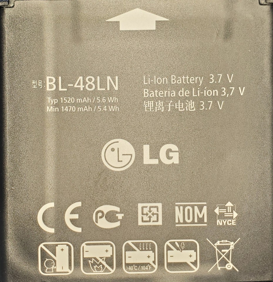Genuine LG BL-48LN Replacement Li-Ion Battery 3.7V 1520mAh for P720 ...