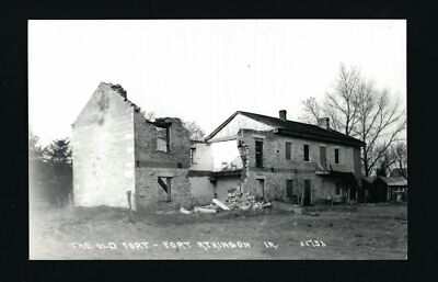 Fort Atkinson Iowa IA c1930s RPPC Ruins of the Old Fort Barracks Before ...