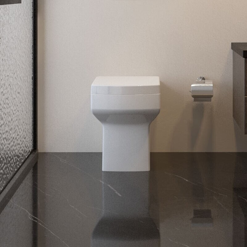 AICA Bathroom Back To Wall Toilet Modern Square BTW Pan Soft Close Seat ...