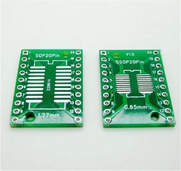 10Pcs SOP20 SSOP20 TSSOP20 To DIP20 Pitch 0.65/1.27MM Adapter Pcb Board ...