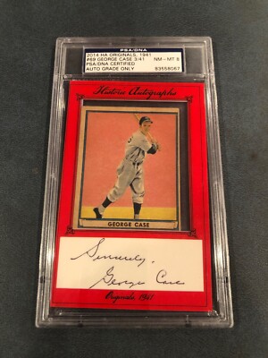 George Case Historic Autographs 3/41 1941 Play Ball #69 Autograph PSA 8 ...