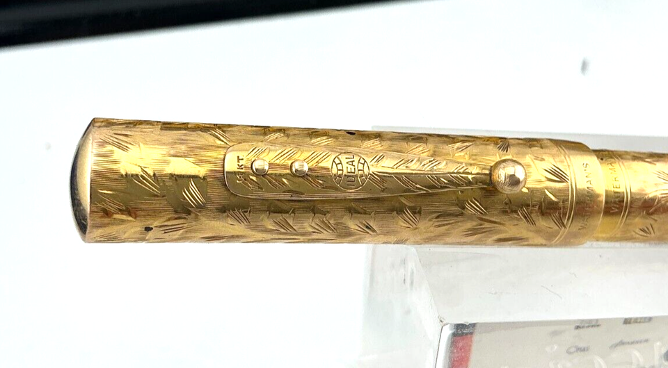 Vintage WATERMAN 554 LEC Fountain Pen 14K SOLID PINK GOLD HEV OVERLAY ...