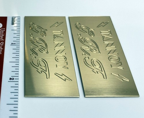 Custom Engraved Solid Brass Tannoy GRF Speaker Badge Logo Emblem PAIR ...