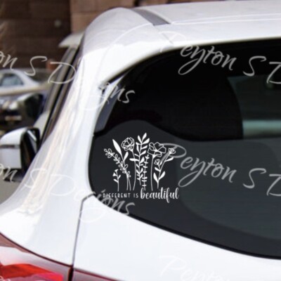 “Different Is Beautiful” Vinyl Decal | Wild Flower Decal | Floral Decal ...