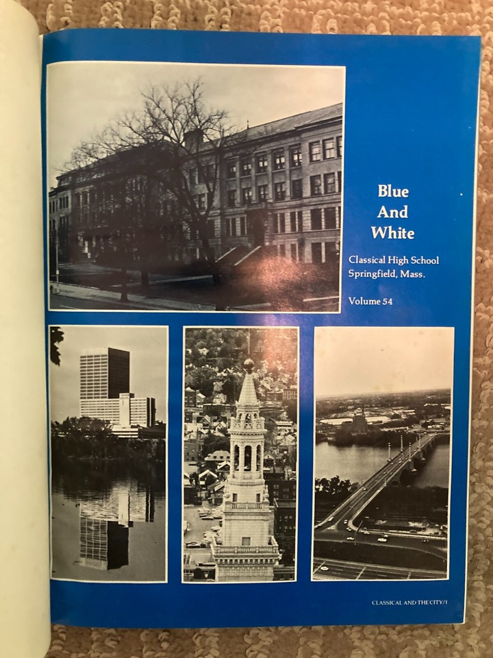 Classical High School Yearbook 1975 Springfield Massachusetts Blue and ...