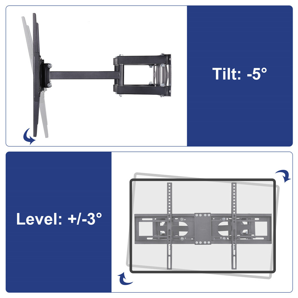 Corner Articulating Dual Arms TV Mount for 30-65 inch LCD LED Plasma ...