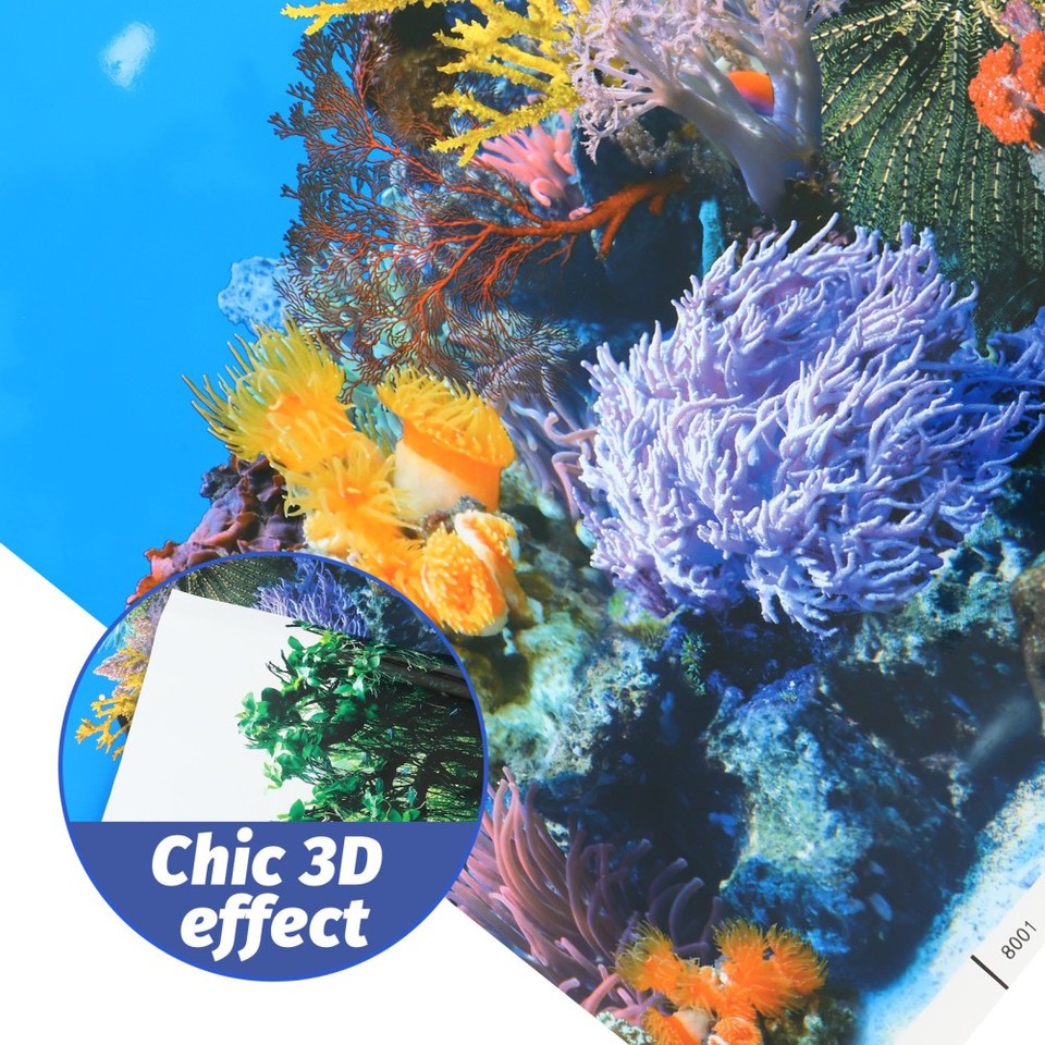 Thickened Fish Tank Wallpaper 102.00 X 40.00 cm Aquarium Background ...