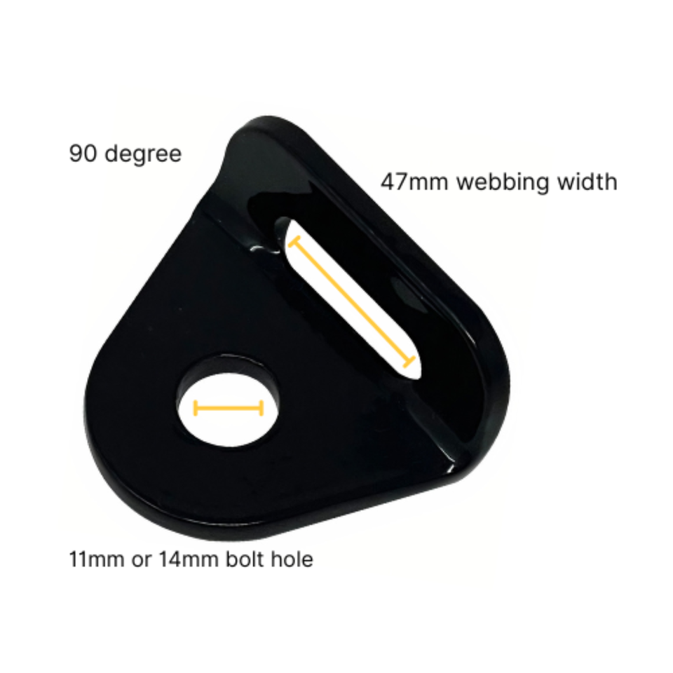 90 Degree Holed Anchor Plate Fixing Point For Seat Belt Webbing 11mm ...