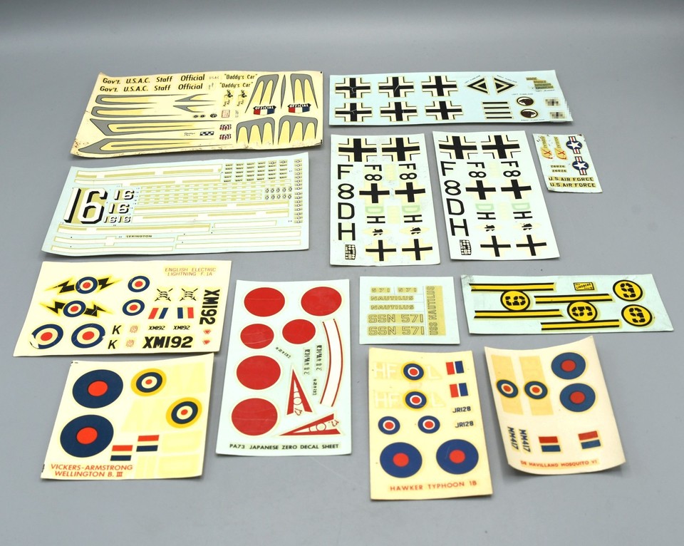 Vintage Military Model Kit Decals Lot AMT Revell Aurora Monogram 1960s ...