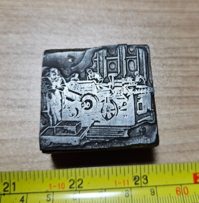 Vintage Letterpress Printing Block Industrial Factory? Machinery Press ...