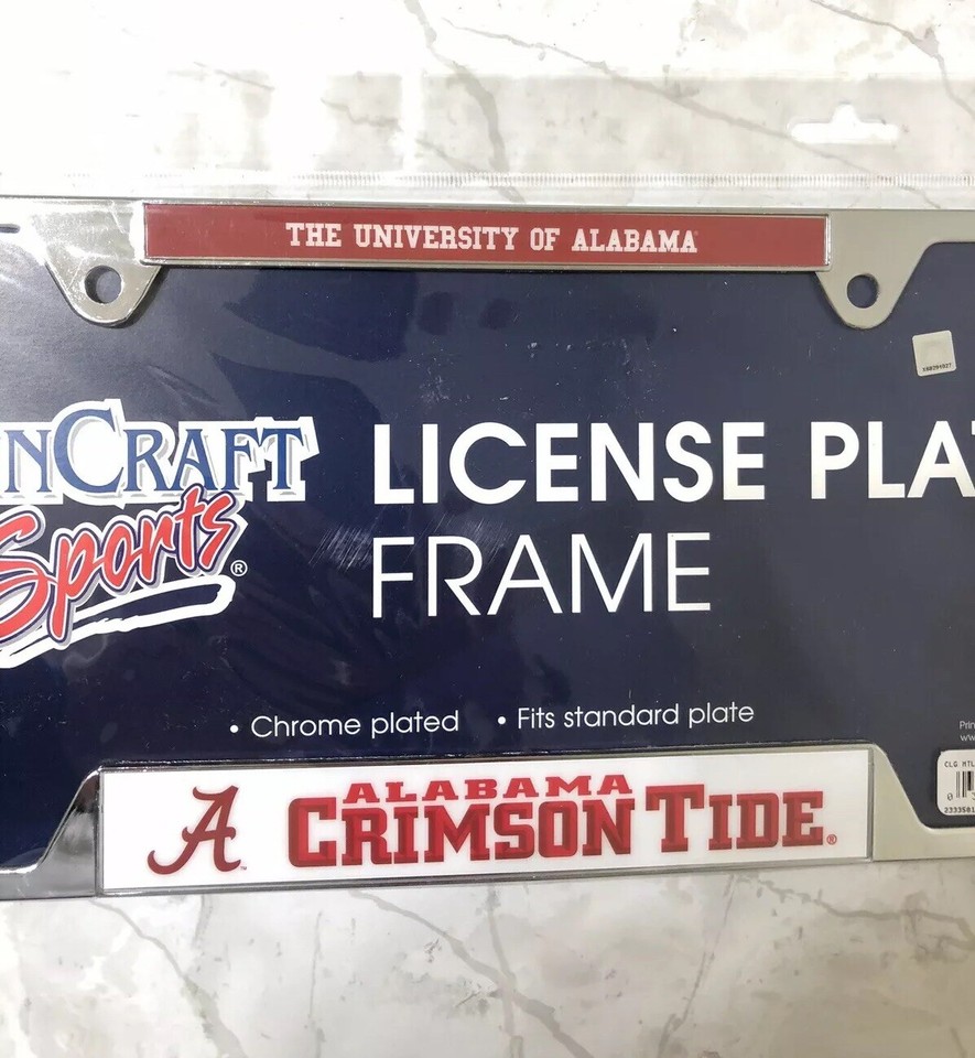 Brand New NCAA University of Alabama Metal License Plate Frame Chrome ...