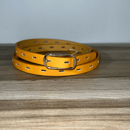 Linea Pelle LP Skinny Belt Women’s Small Yellow Mustard Gold Hardware ...