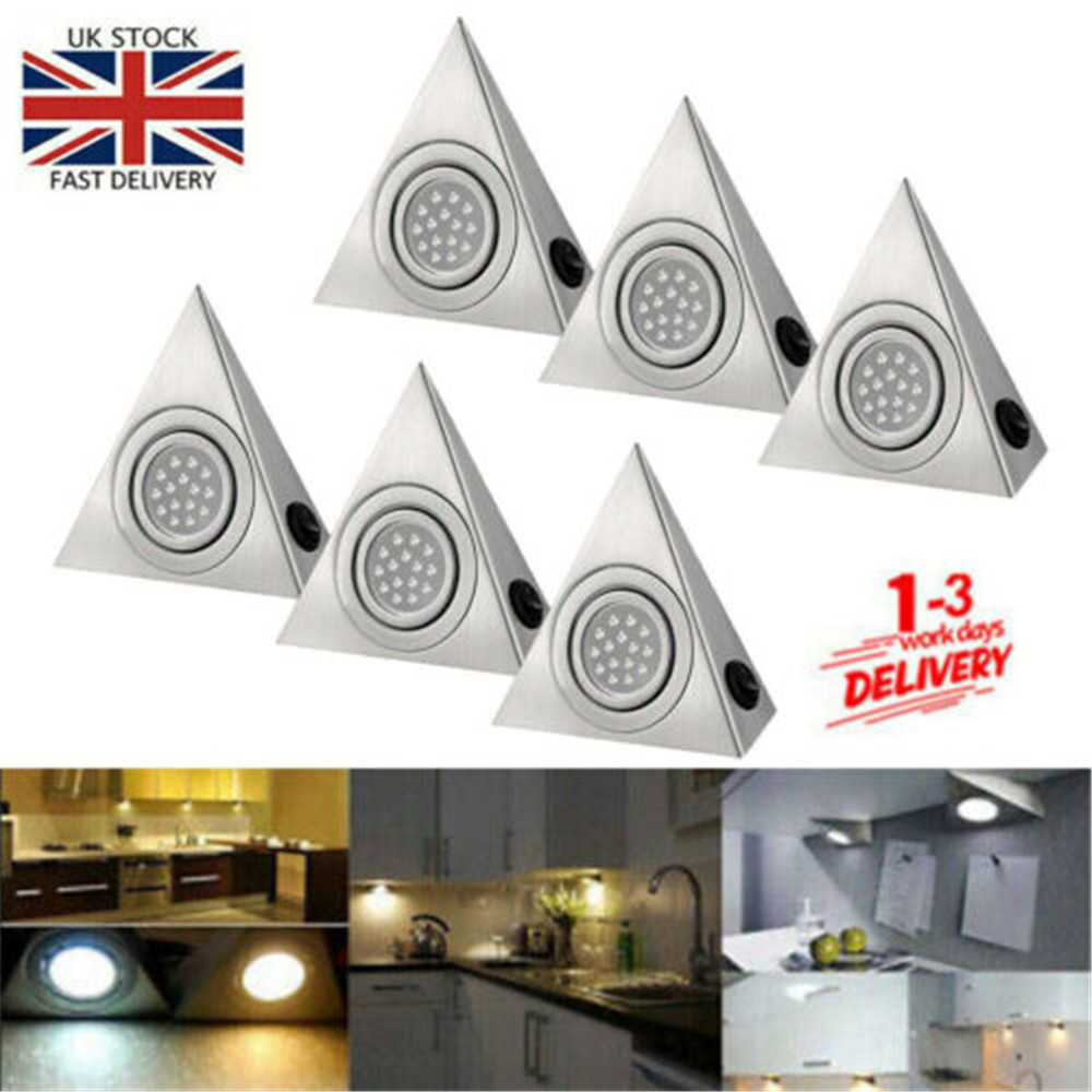Mains Triangle LED Kitchen Under Cabinet Lights Unit Cupboard Counter ...