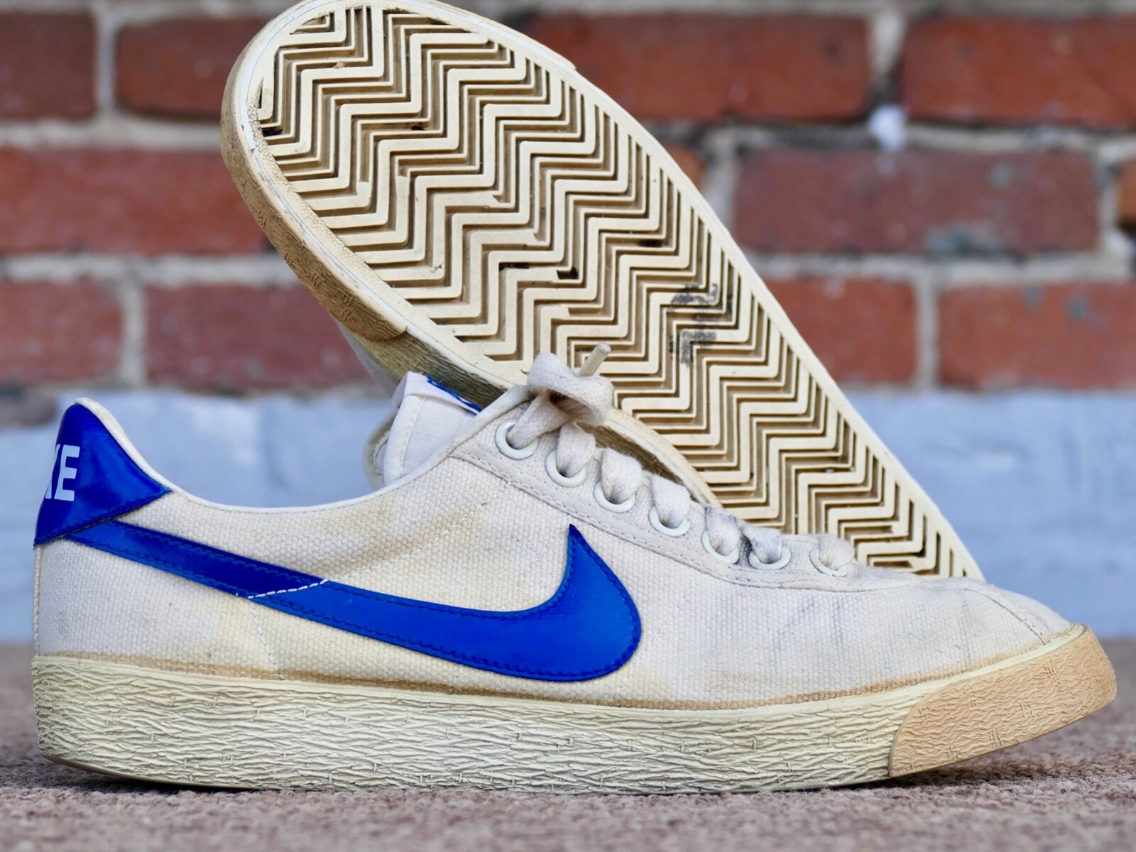 1981 Nike 3-Pointer Low Sz 7 white/blue original vint… - Gem