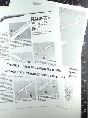 1932 1933 1934 1935 Remington Model 33 rifle 80's disassembly feature ...
