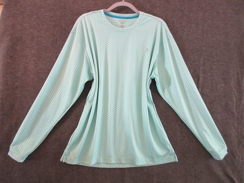 Reel Legends Shirt Women's XL Green Print Long Sleeve Top Jersey Knit ...