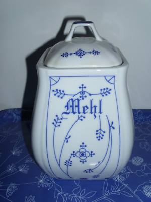 Strohblume / indisch blau Vorratsdose MEHL-Aufbewahrung: Dose + DECKEL ...