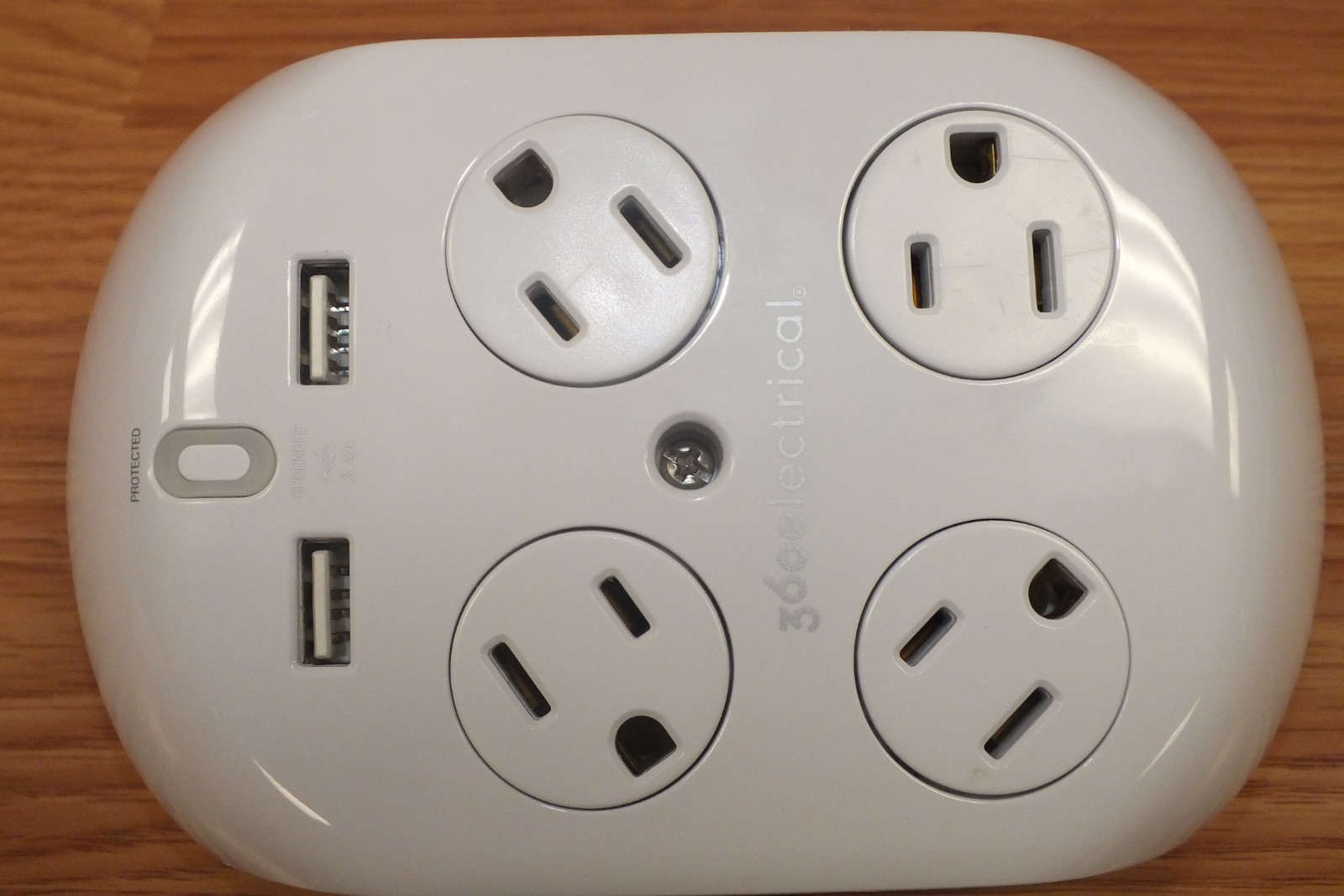 Genuine 360 Electrical (36038) Type 3 SPD Revolving 4 Outlet - 2 USB ...