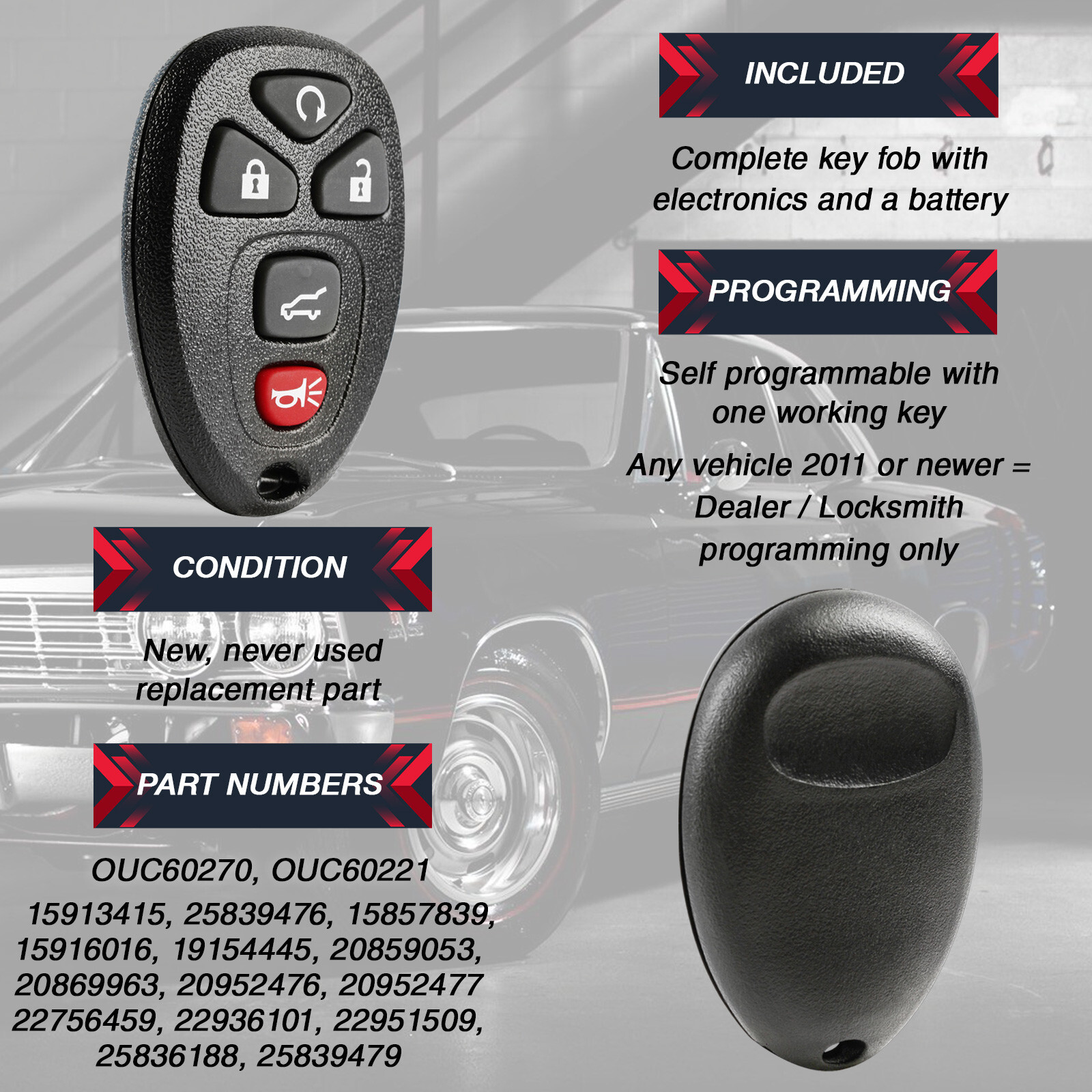 2 For 2007 2008 2009 2010 2011 2012 2013 2014 GMC Acadia Yukon Remote ...