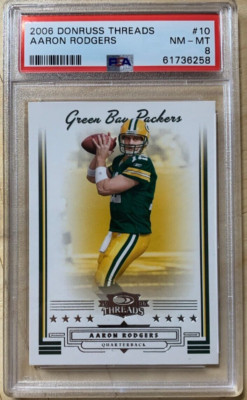 2006 Donruss Threads Football #10 Aaron Rodgers PSA 8 Pop 3 | eBay
