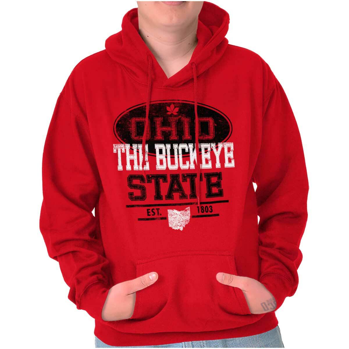 Ohio The Buckeye State Souvenir Gift OH Hoodie Hooded Sweatshirt Men ...