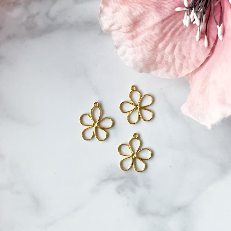 10 pieces Flower Open Back Bezels for UV Resin Jewelry Making Earring ...