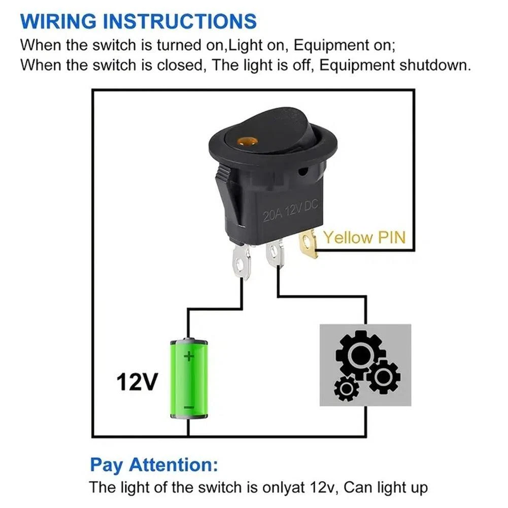 12v Lighted Rocker Switch Wiring | Shelly Lighting