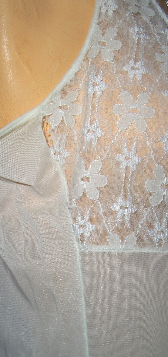 Tolles Vintage Perlon Spitzen Unterkleid weiß Pin Up Negligee (H549 ...