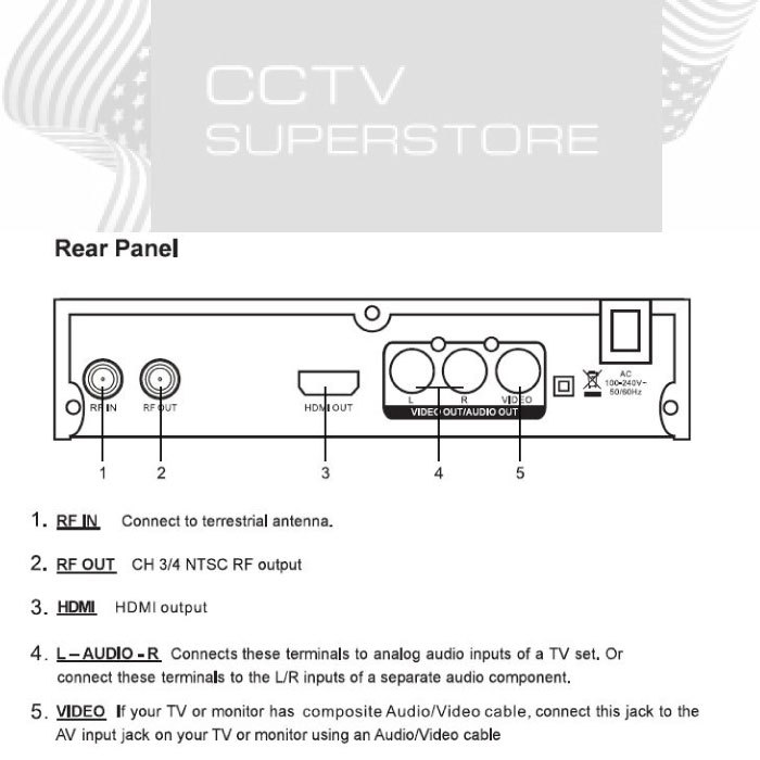 HDTV Digital Converter Box for TV HDMI Cable with Remote View/Record ...