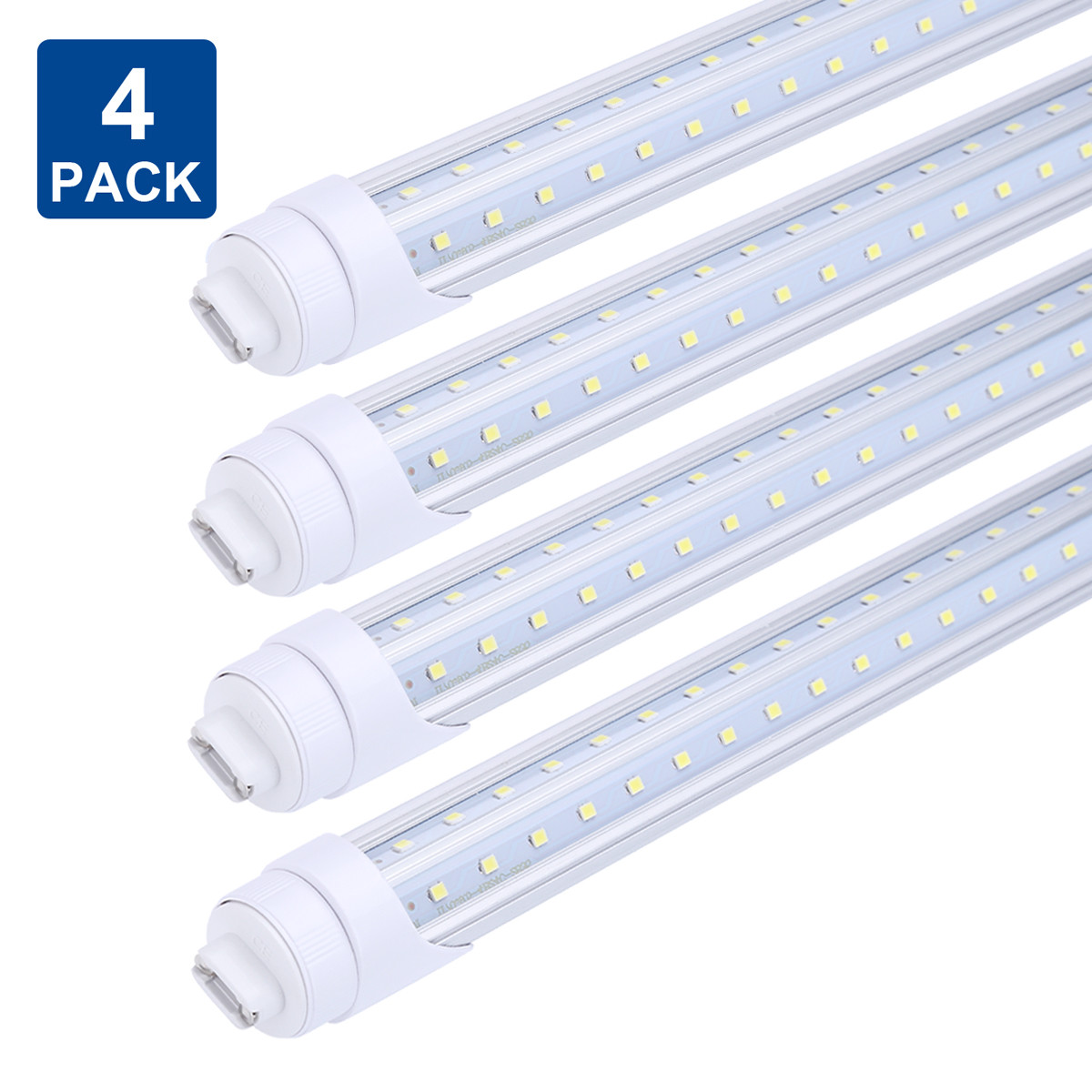 T8/T10/T12 8FT LED Tube Light Bulbs, R17D/HO Base V Shaped LED Tube ...