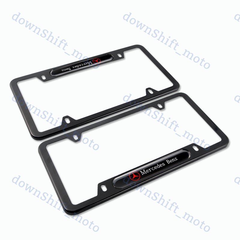 2pcs Brand New MERCEDES-BENZ 2018 2019 Black METAL license plate frame ...