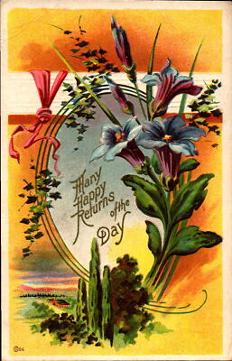 Vintage Postcard Greeting Card Many Happy Returns of the Day embossed ...