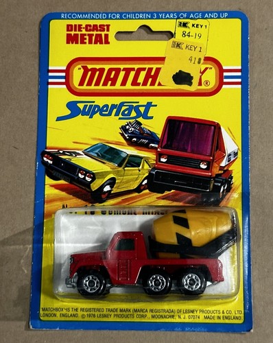1976 Matchbox Superfast #19 Cement Mixer Truck - New On Card | eBay