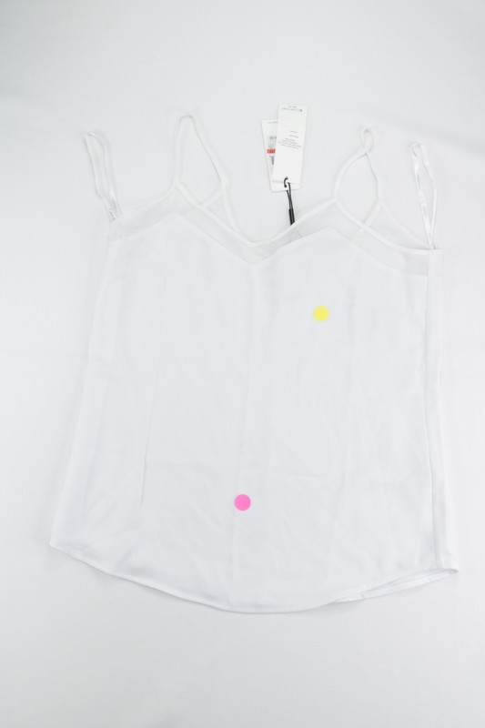 Calvin Klein Women's X-Fit Slim-Fit Sheer-Trim Camisole Top (White, X ...