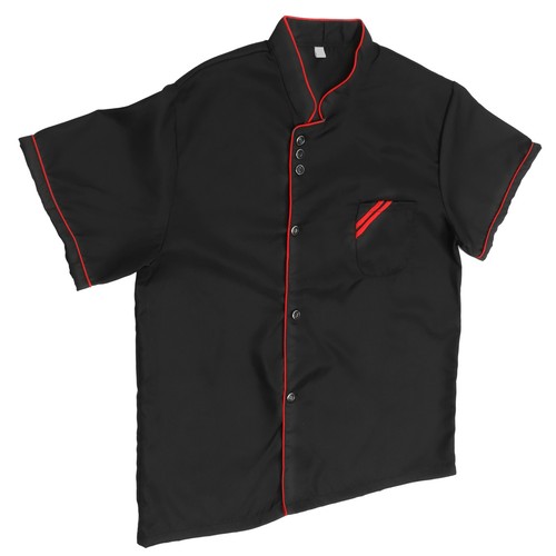 Chef Apron for Men Food Jacket Uniform Shirts Catering Breathable Black ...