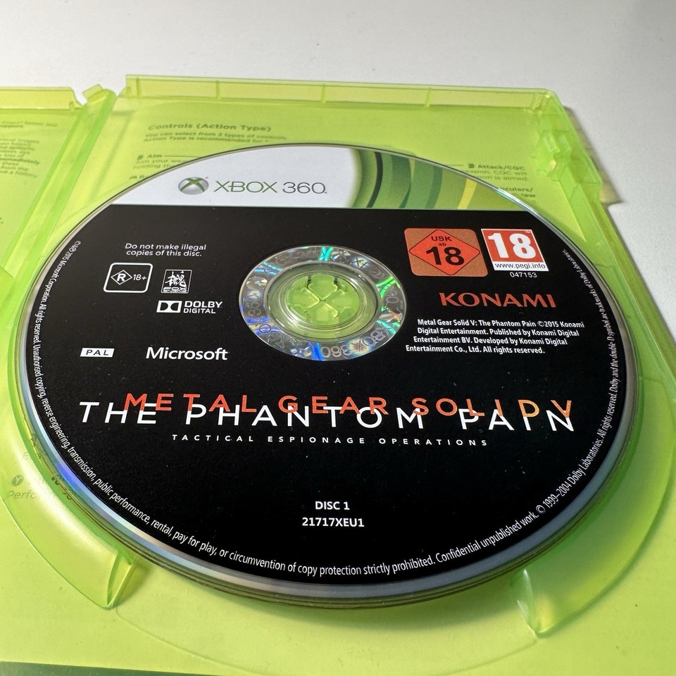 Metal Gear Solid V The Phantom Pain Xbox 360 Game PAL 2 Discs 2015 ...