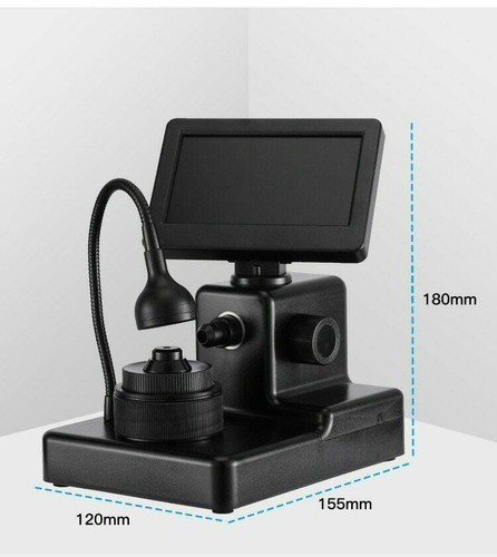 4.3Inch LCD HD Screen Diamond Girdle Code Viewer Microscope 50X-1000X ...