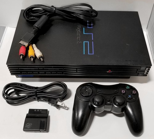 SONY PlayStation 2 Original Black PS2 Gaming System Bundle SCPH-39001 ...