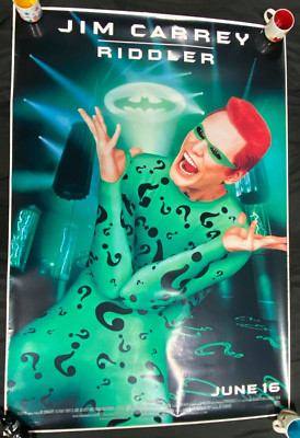 1995 Batman Forever Riddler Advance Promo Movie Double Sided 4x6ft ...