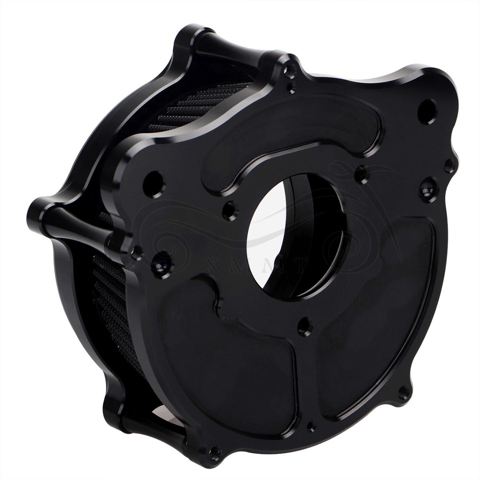 CNC Clear Air Cleaner Intake Black Filter For Harley Touring Electra ...