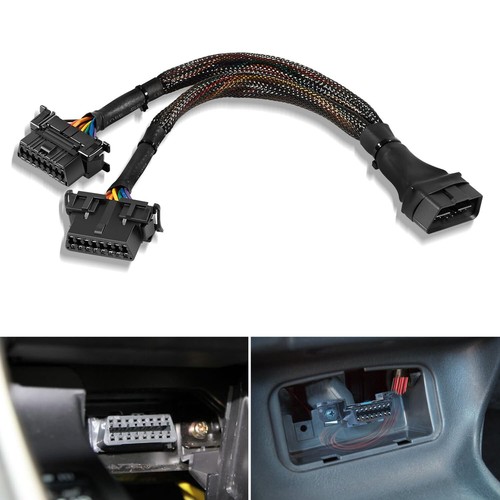 OBD II Port OBD 2 16Pin Splitter Extension Cable 1 Male 2 Female Y ...
